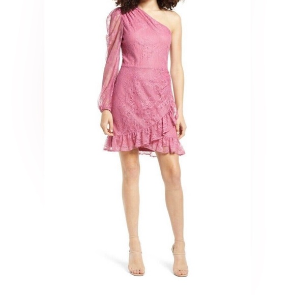 Wayf | Dresses | Wayf One Shoulder Lace Dress | Poshmark